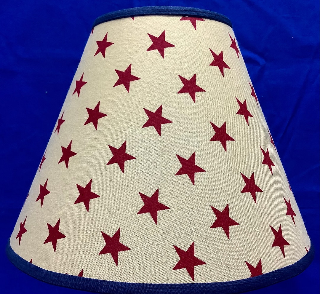 Red Stars on Tan Lamp Shade - Etsy