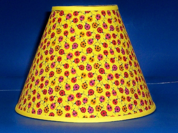 Ladybug on Yellow Lamp Shade | Etsy