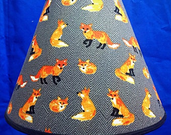 Fox in the Woods Vibrant Red Foxes Drum Lamp Shade. 30cm or 20cm ...