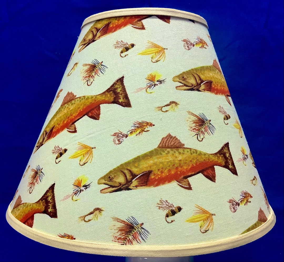 Fish Fishing Lures on Cream Lamp Shade - Etsy
