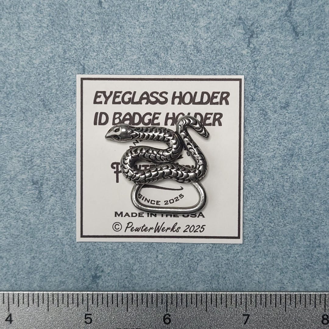 Handmade Pewter 'snake' Eyeglass Holder Pin, Gift Bag Included. - Etsy