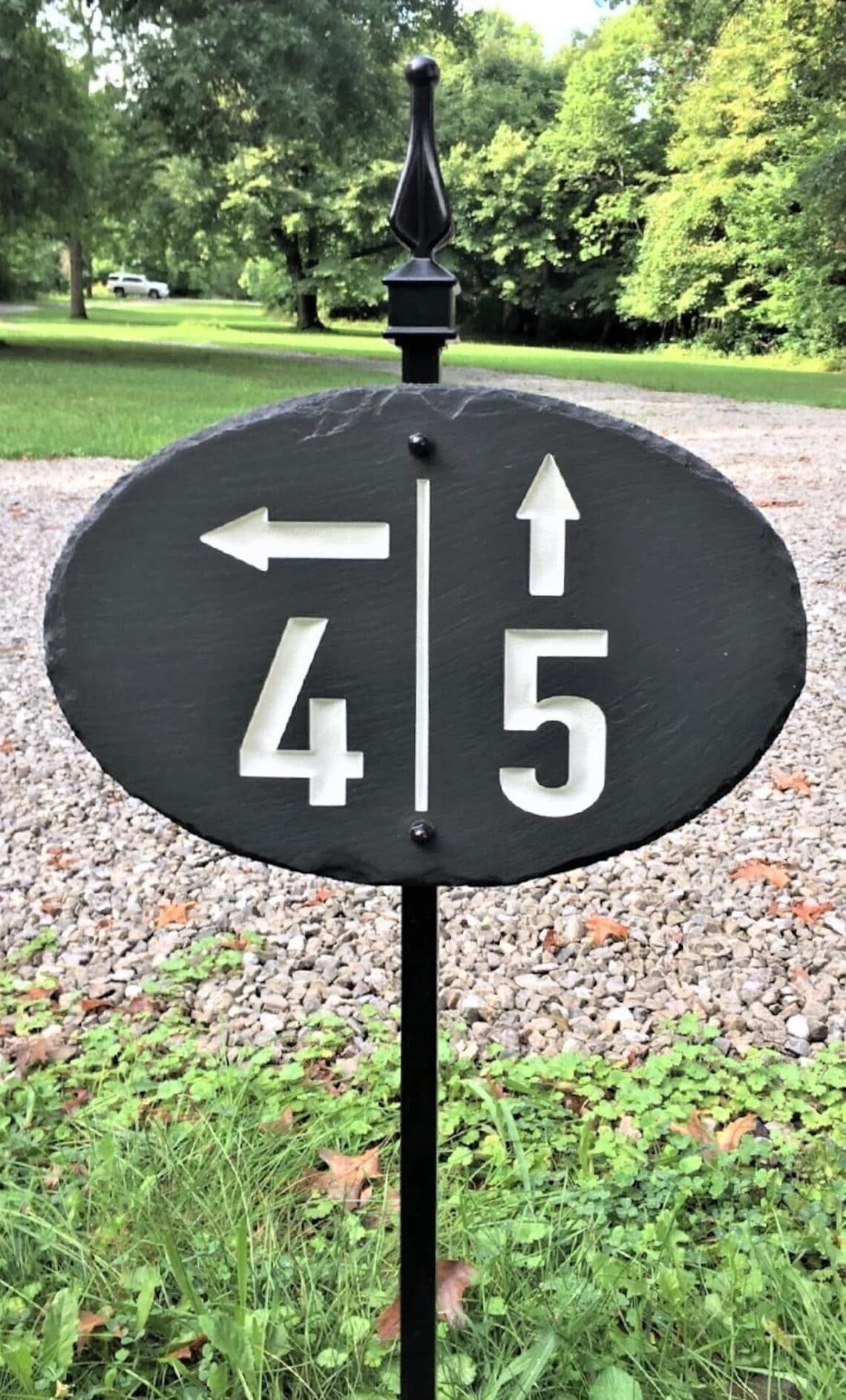 CARVED Slate ADDRESS DRIVEWAY Sign Arrow Directional Split / - Etsy