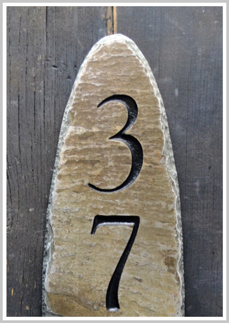 CARVED Slate Vertical Address Sign / Column Plaque / Oval - Etsy
