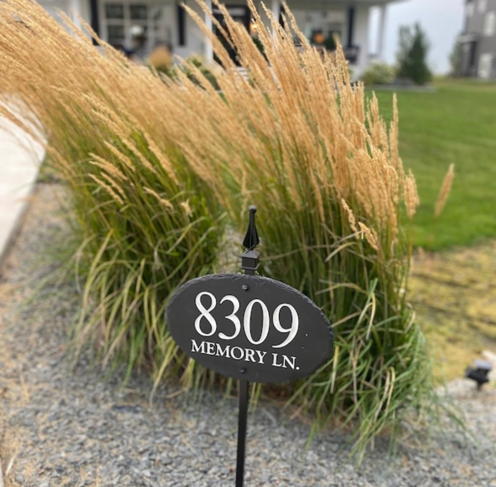 SLATE ADDRESS MARKER Sign Carved Numbers With Lawn / Yard - Etsy