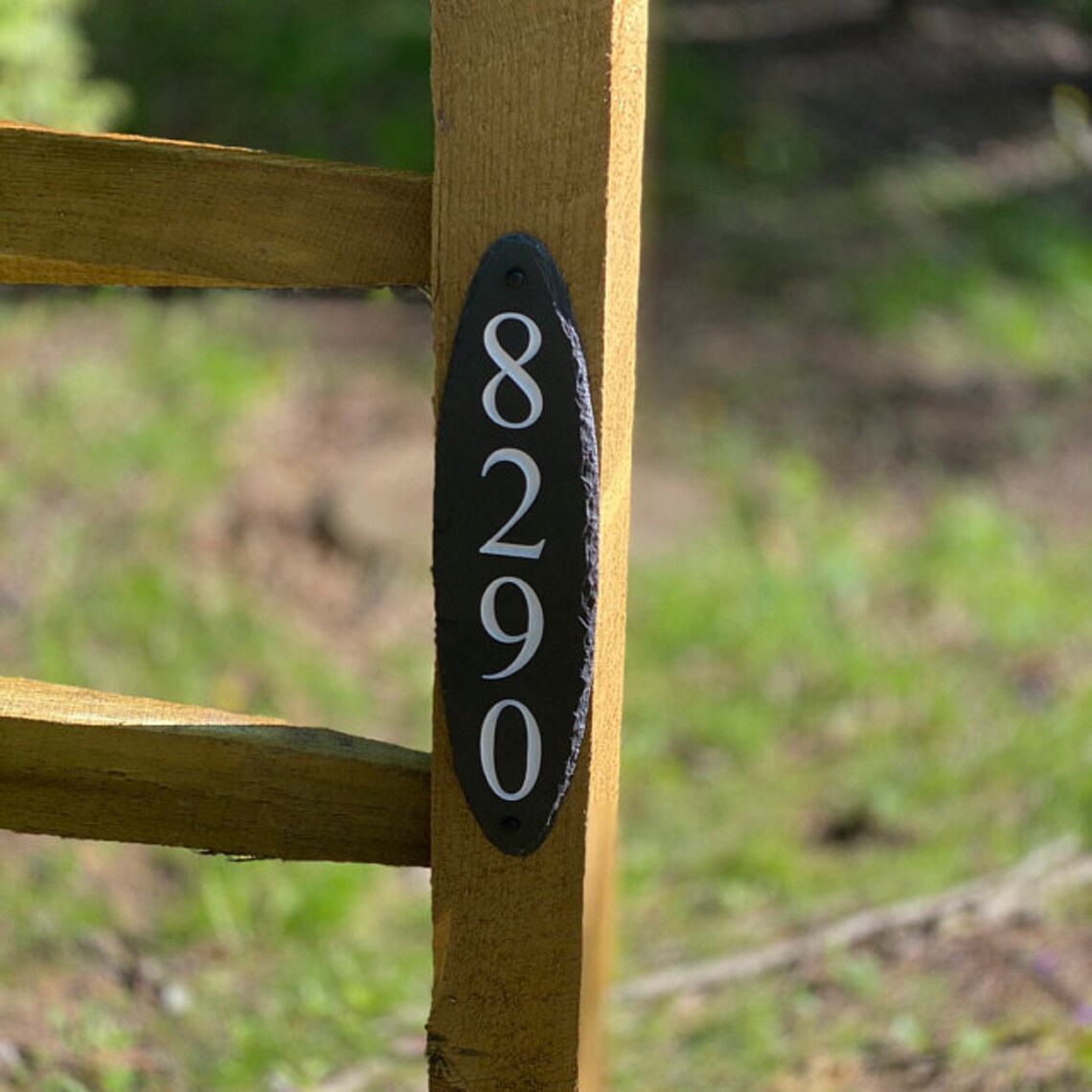 CARVED Slate Vertical Address Sign / Column Plaque / Oval - Etsy