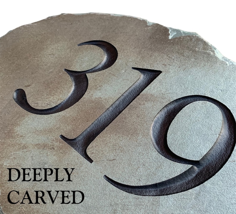 STONE Outdoor House Numbers Address / CARVED / House Warming - Etsy