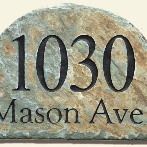 CARVED SLATE Address Plaque /sign / Stone / Marker / House / - Etsy