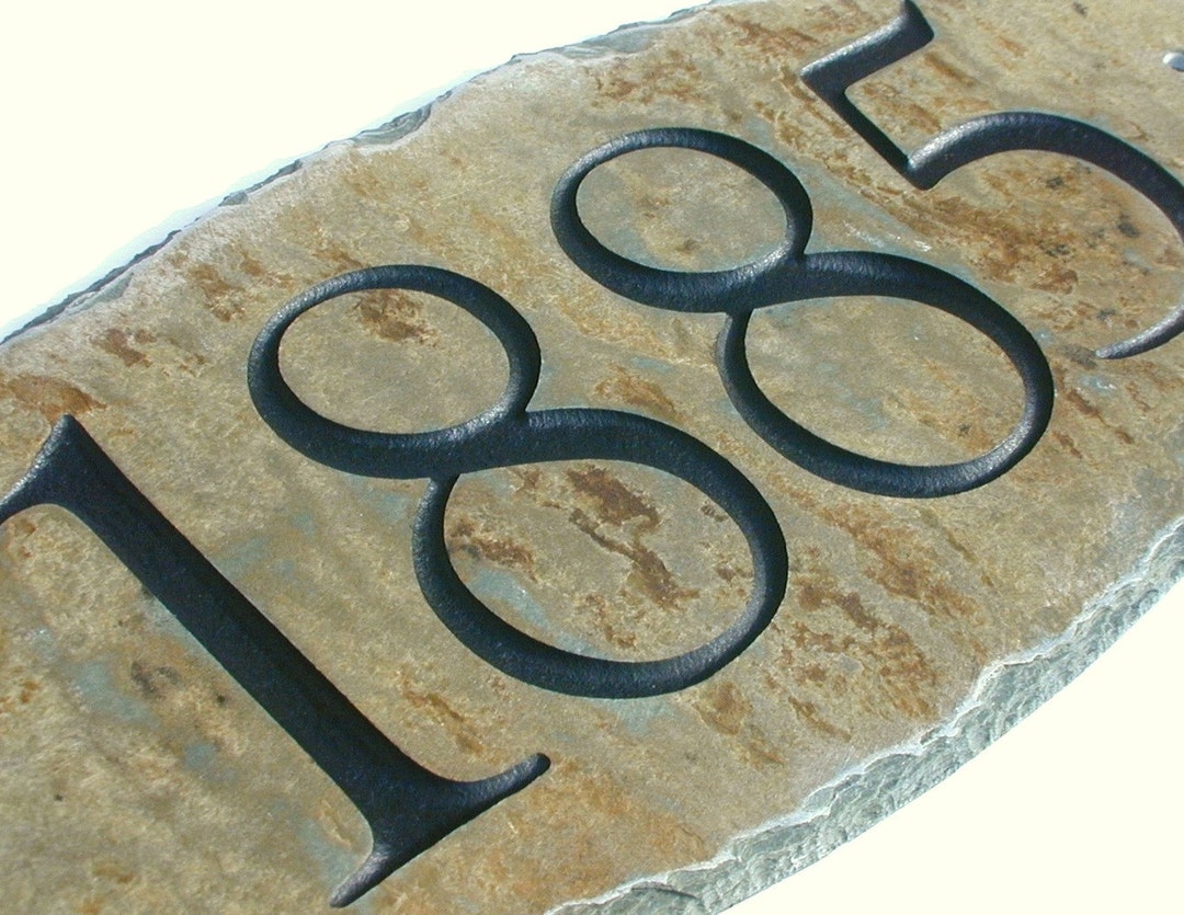 ADDRESS SIGN (carved Stone) House Number / Marker Plaque / Slate ...