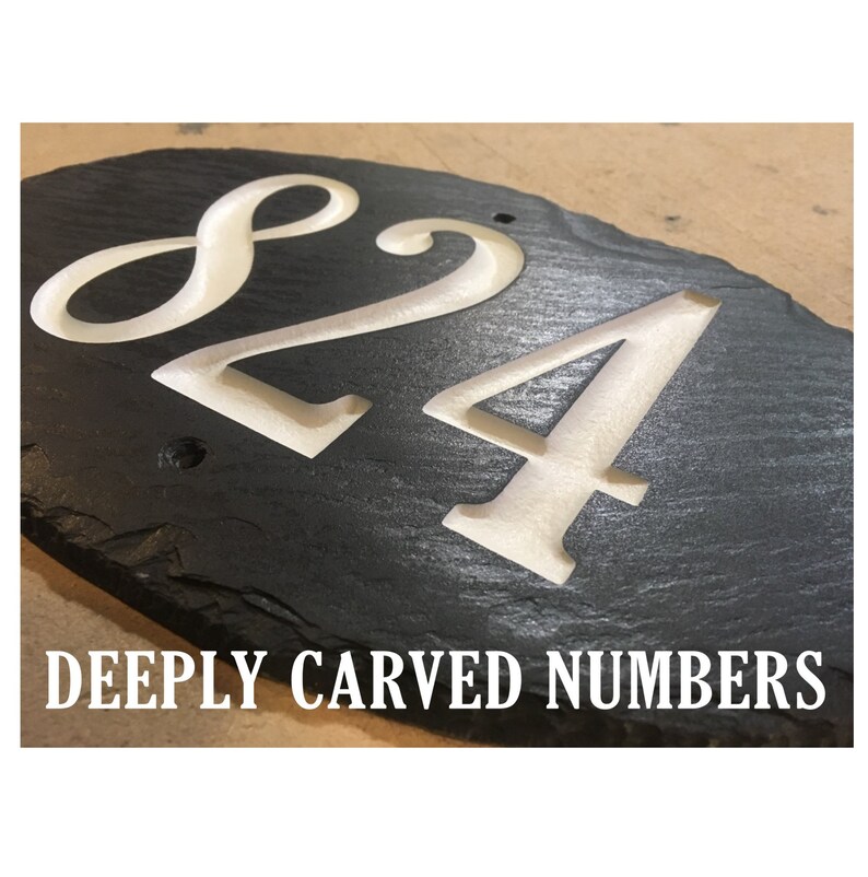 SLATE ADDRESS MARKER Sign Carved Numbers With Lawn / Yard - Etsy