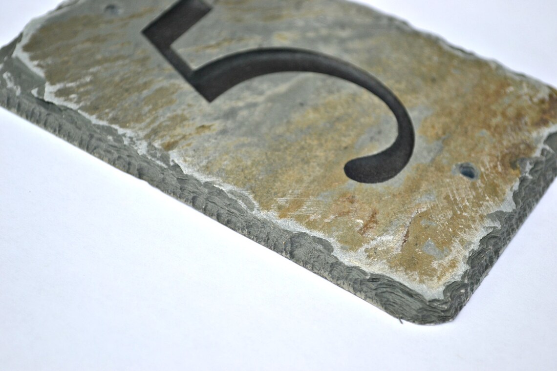 STONE House Number Tiles / Reclaimed Slate / Mailbox Post / - Etsy