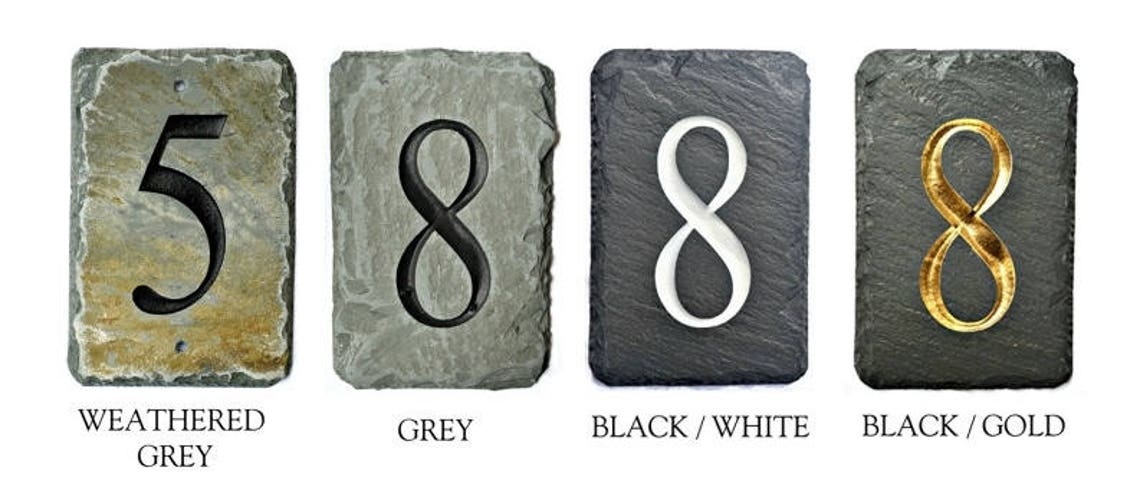 NATURAL ADDRESS STONE Mailbox Marker / House Plaque/ Home Number Sign ...