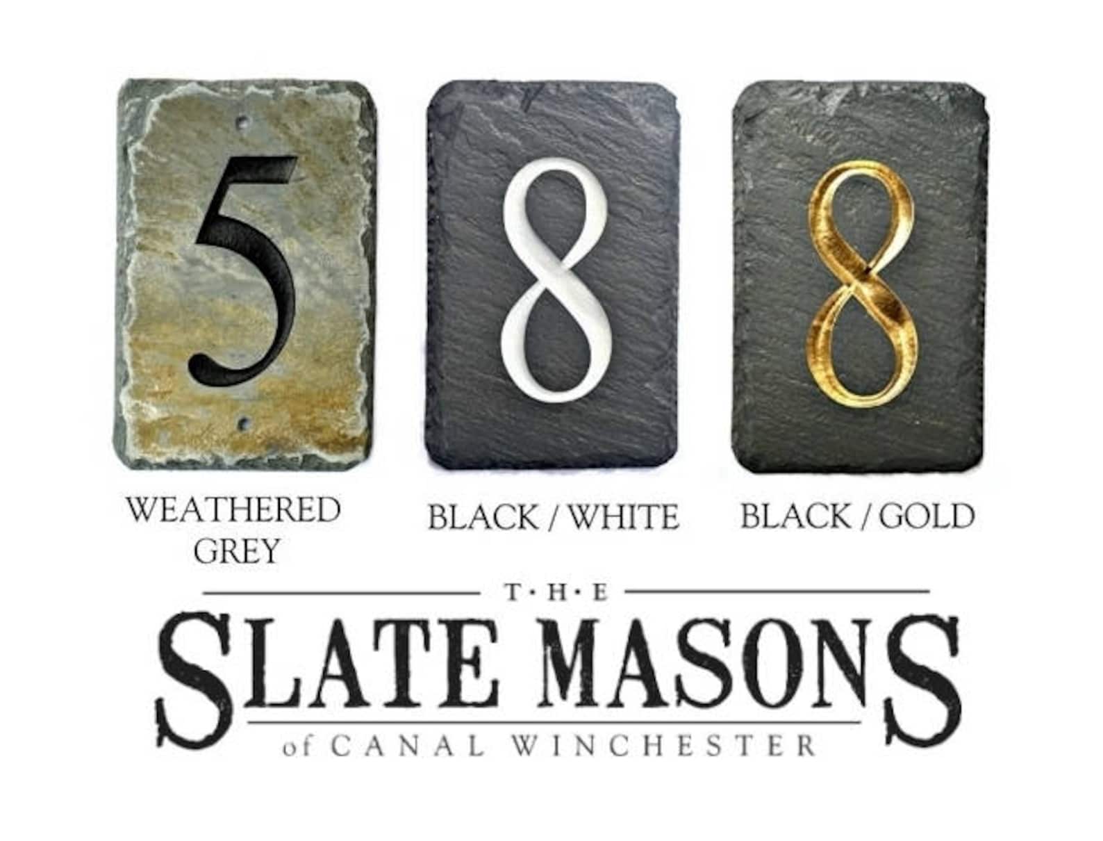 STONE House Numbers Slate Address Plaque / LAWN STAKE / Carved - Etsy