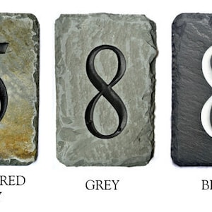Custom CARVED Address Stone House Numbers Slate House Plaque Mailbox - Etsy