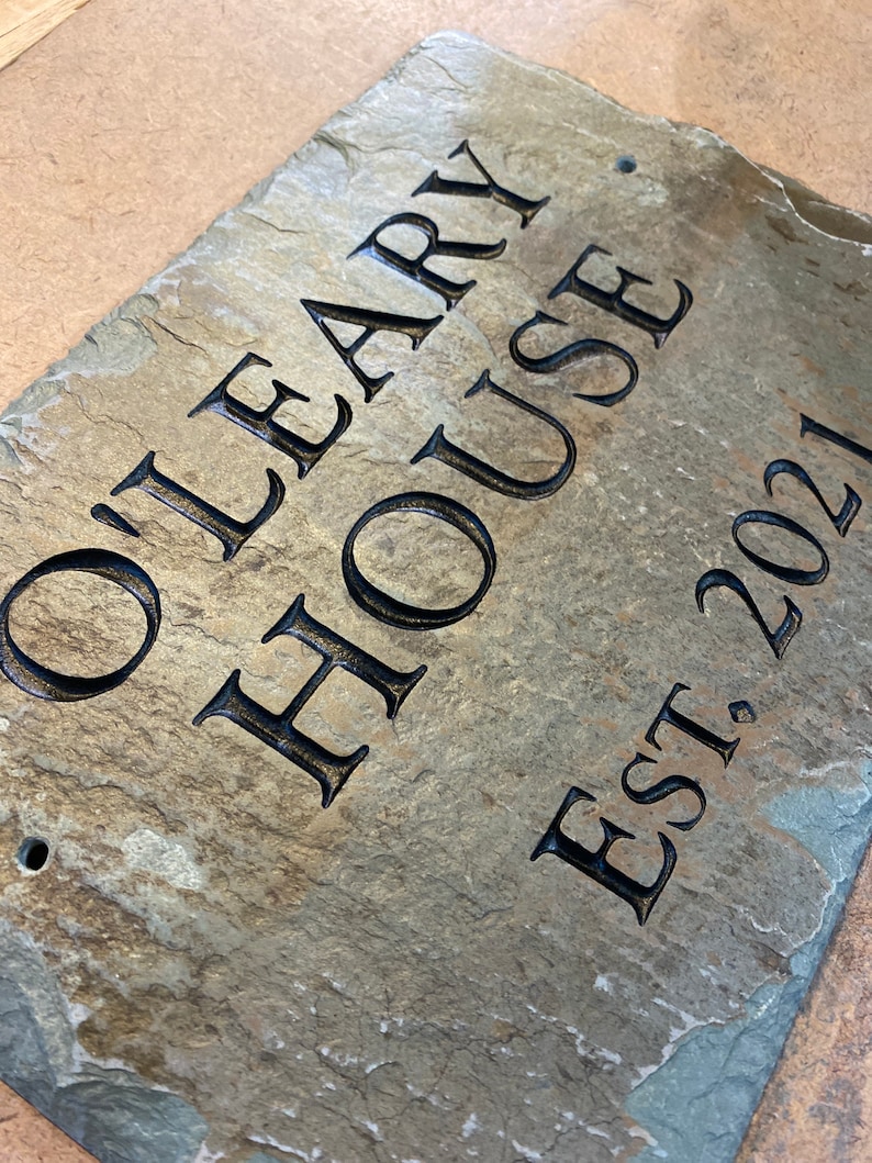 CARVED Slate Name Sign / House Plaque / Lake / Cabin / Cottage - Etsy