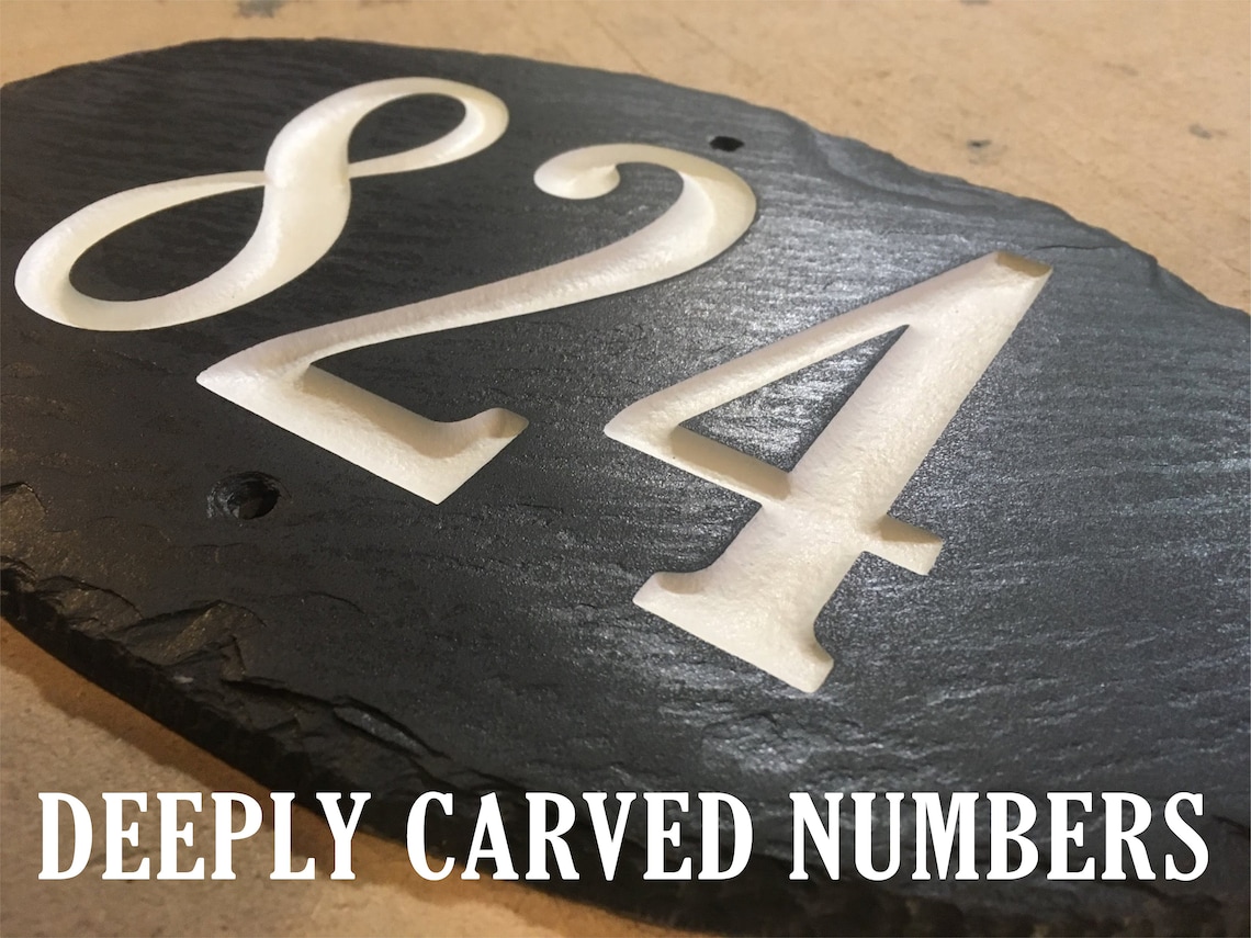 STONE Outdoor House Numbers Address / CARVED / House Warming - Etsy