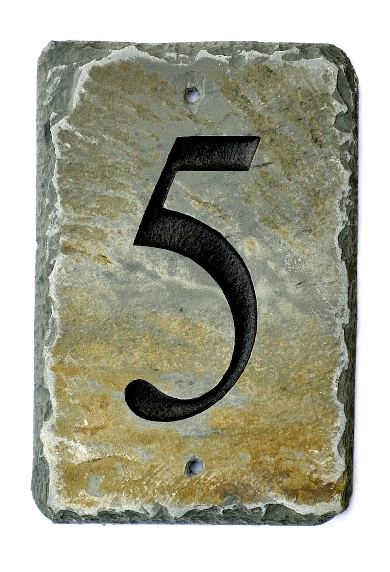 STONE House Number Tiles / Reclaimed Slate / Mailbox Post / ADDRESS ...