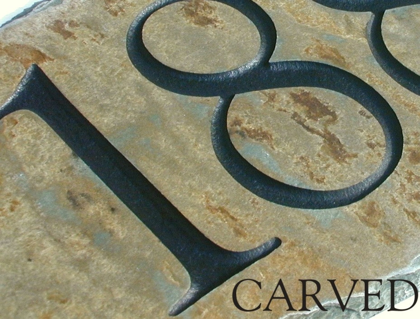 NATURAL ADDRESS STONE Mailbox Marker / House Plaque/ Home Number Sign ...