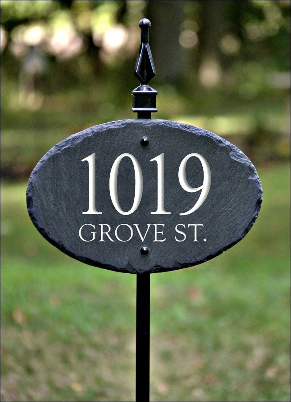 SLATE ADDRESS MARKER Sign Carved Numbers With Lawn / Yard - Etsy
