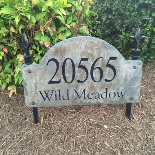 ADDRESS SIGN carved Stone House Number / Marker Plaque / - Etsy
