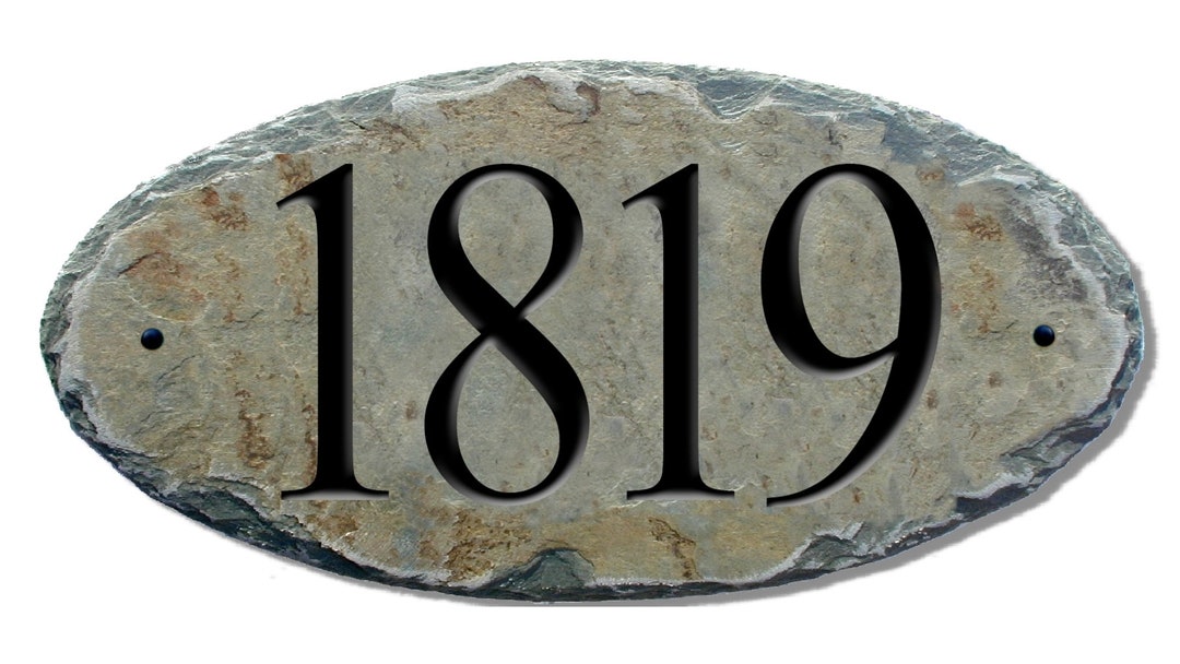 STONE Outdoor House Numbers - Address / CARVED / House Warming Gift 1/2 ...