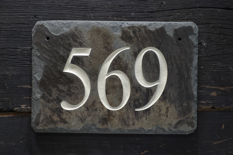 Custom CARVED Address Stone House Numbers Slate House Plaque | Etsy