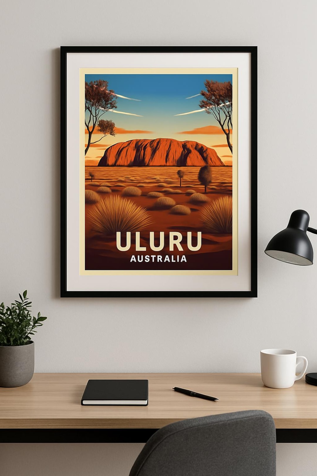 Vintage Uluru Travel Poster: Australian Outback Wall Art - Etsy