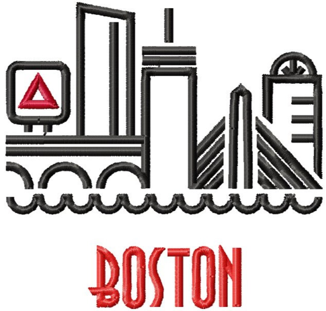 Fenway Skyline Back Bay Boston Embroidery Files Icons Beantown Southie ...