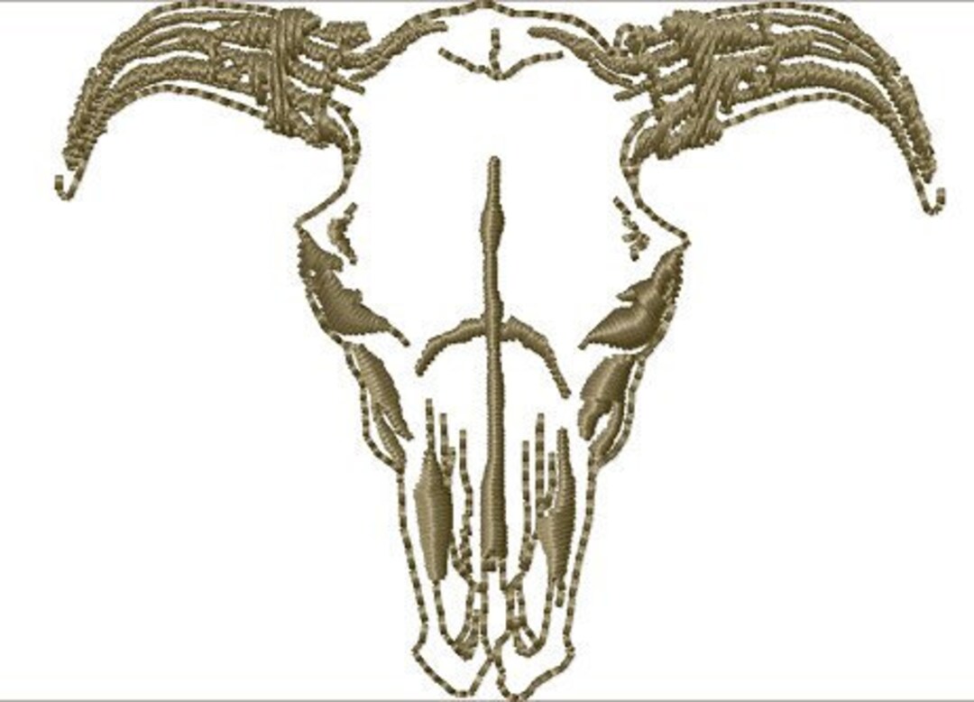 Instant Download Steer Skull Embroidery Design - Handmade Embroidery ...