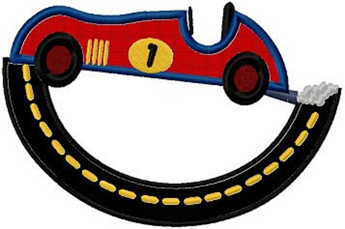 Instant Download Race Car Applique Machine Embroidery File - Etsy
