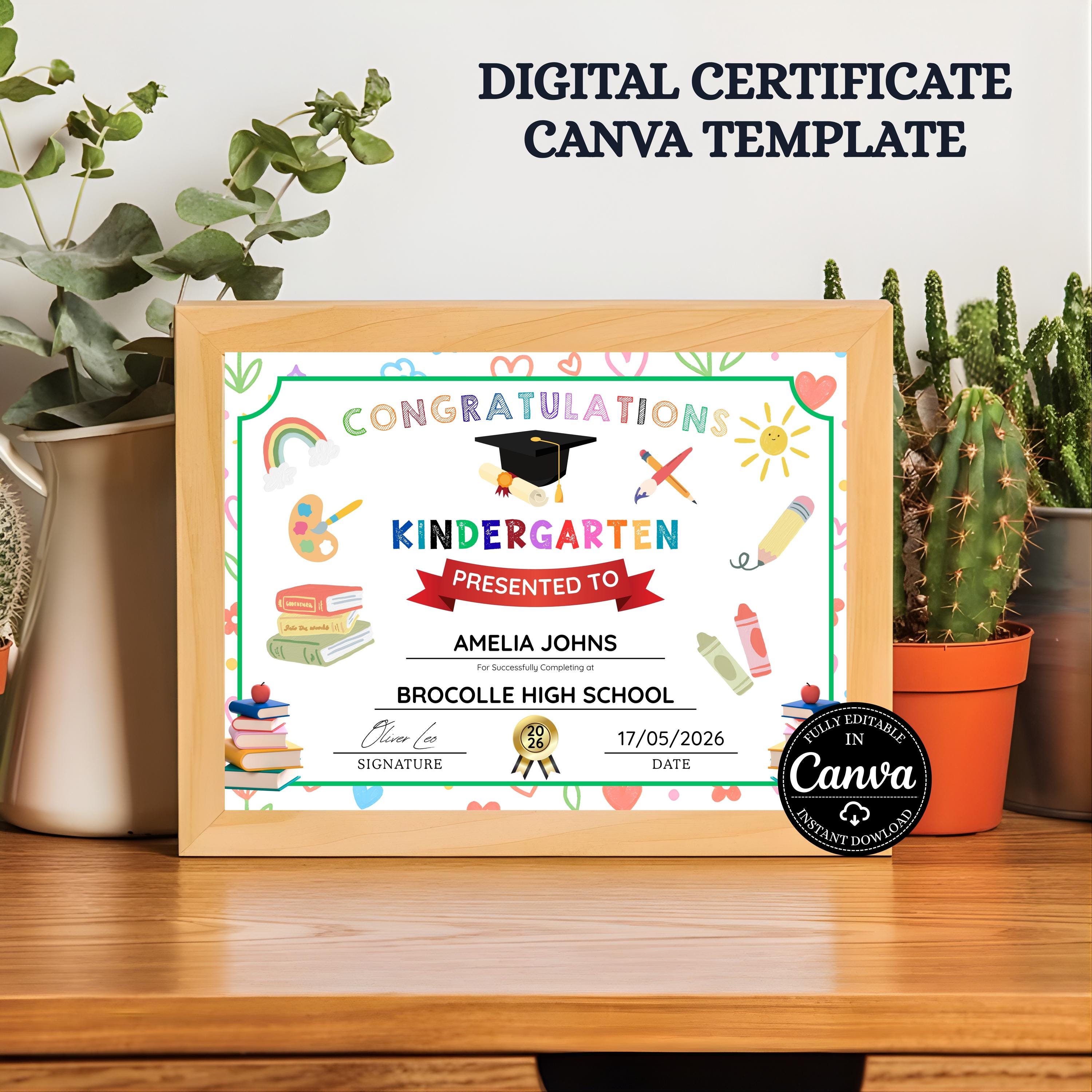 Kindergarten Graduation Certificate Template: Printable Preschool ...