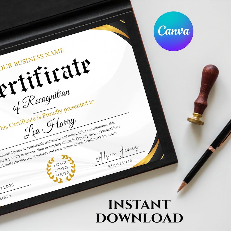 Editable Recognition Certificate Template – Printable Elegant ...