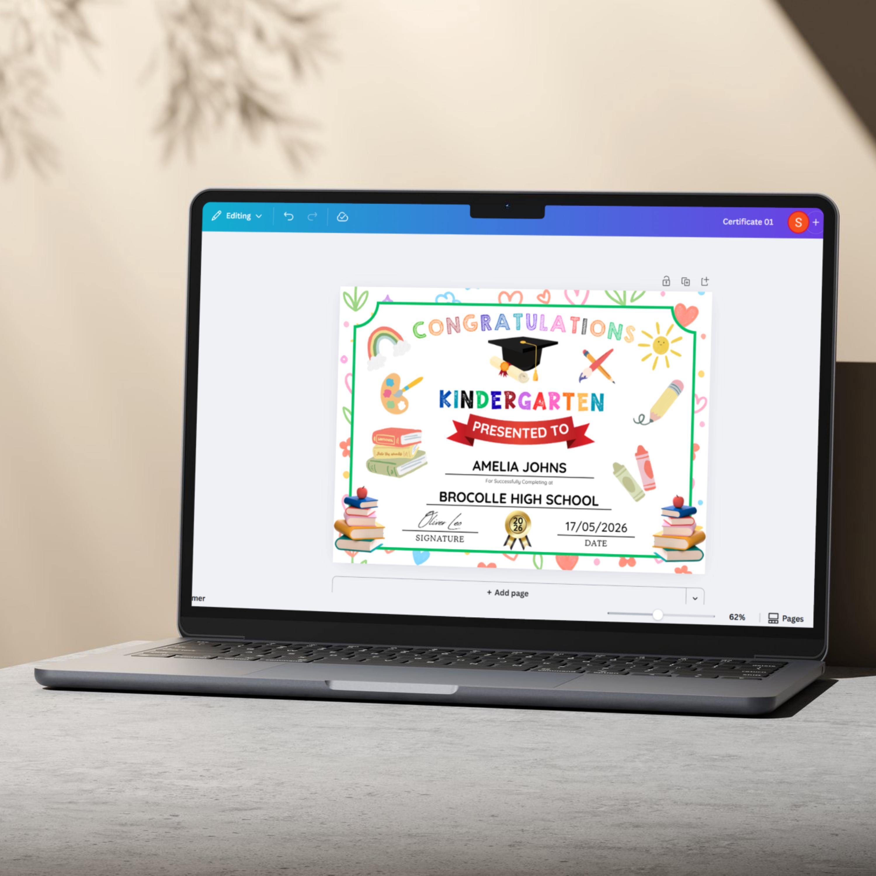 Kindergarten Graduation Certificate Template: Printable Preschool ...