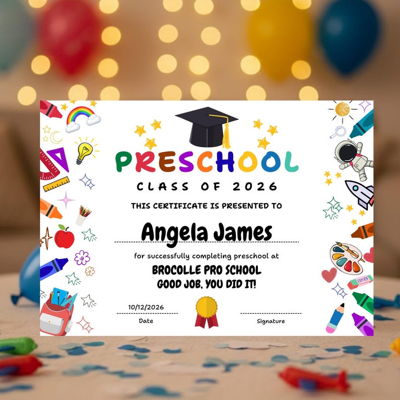 Editable Preschool Graduation Certificate Canva, Pre K Moving up ...
