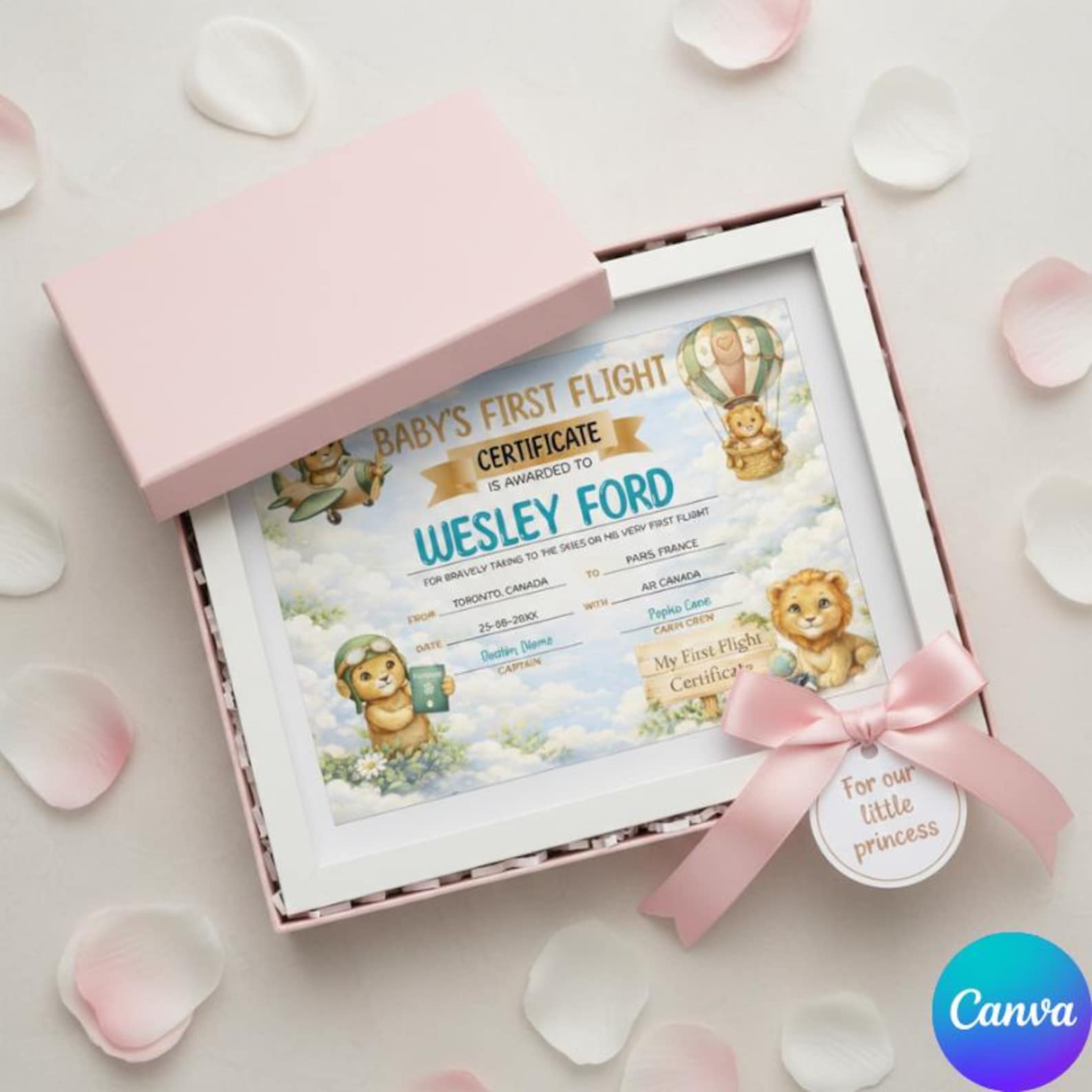 My First Flight Certificate Printable for Kids | Baby First Airplane ...