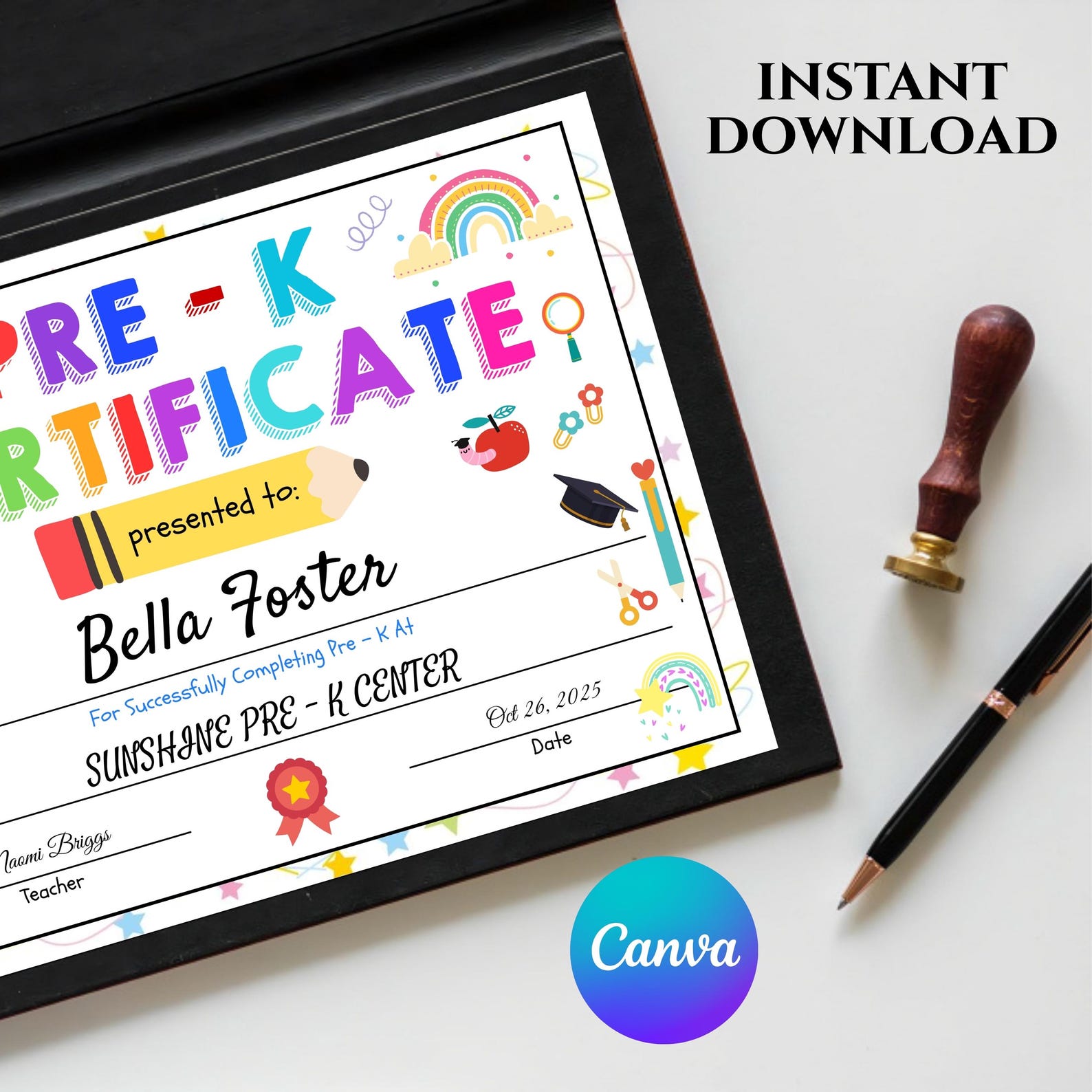 Editable Pre-k Certificate Template , Preschool Graduation Award ...
