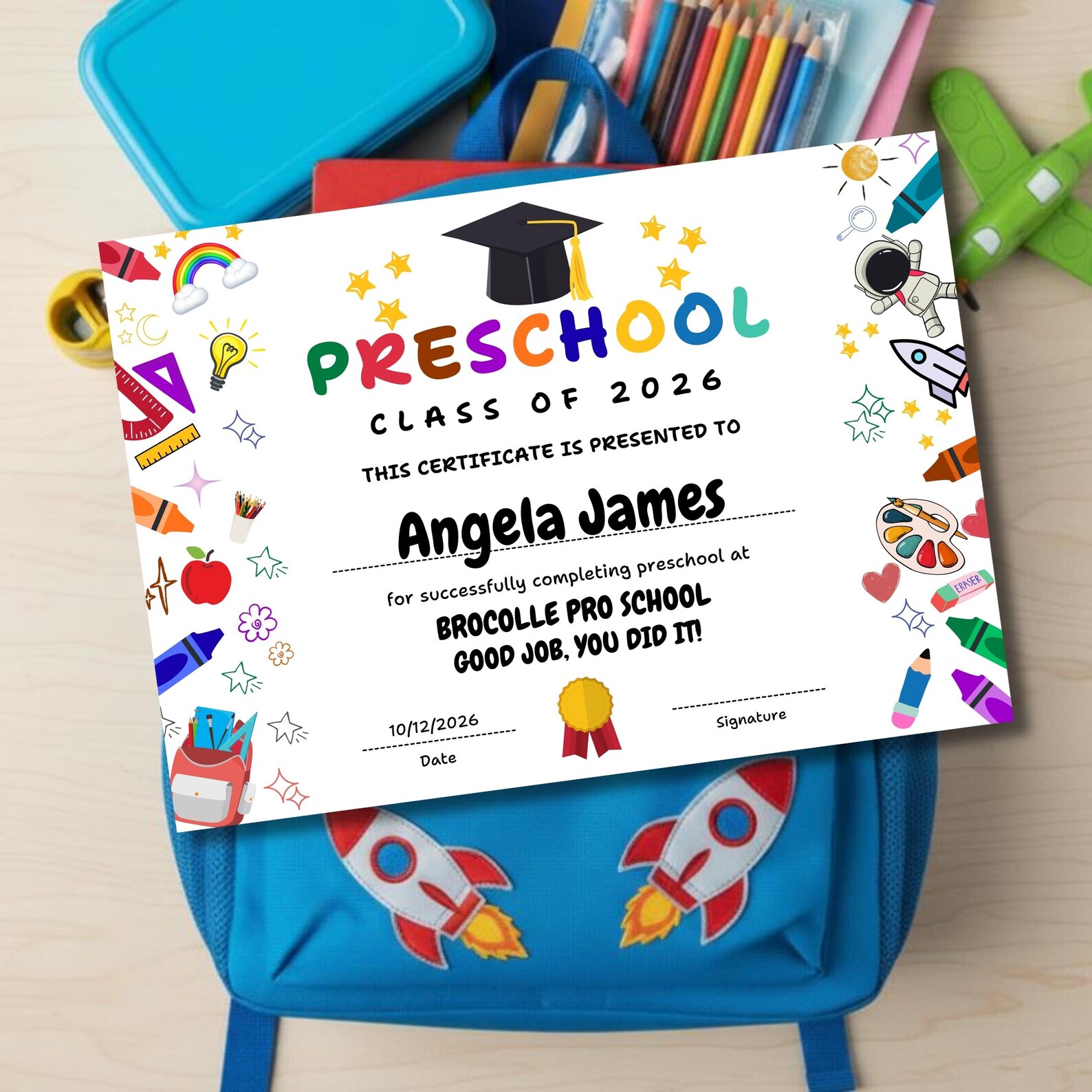 Editable Preschool Graduation Certificate Canva, Pre K Moving up ...