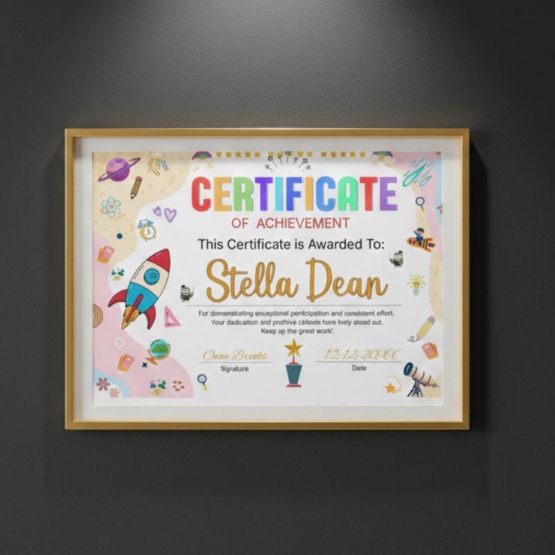 Editable Certificate of Achievement Space Theme Student Award Printable ...