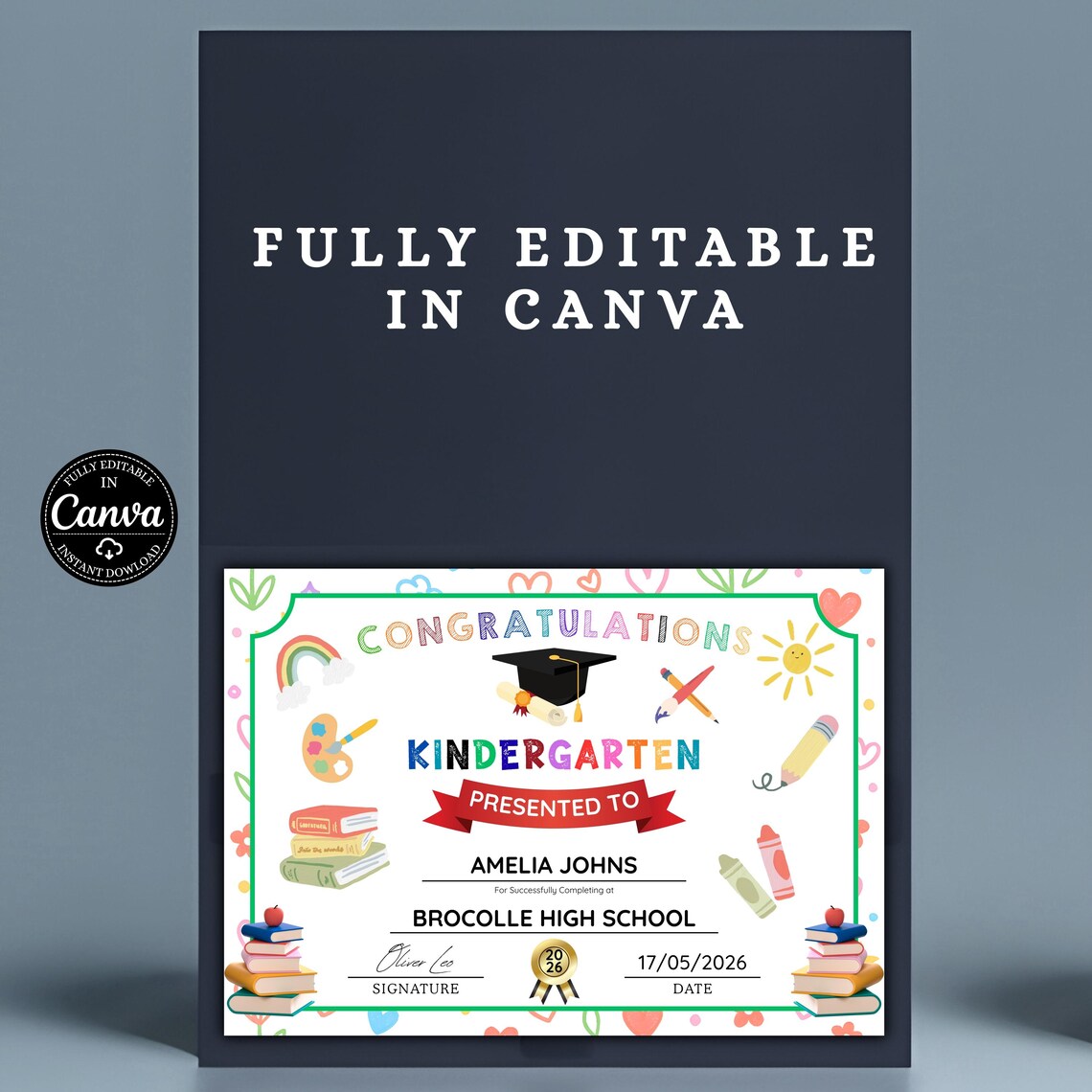 Kindergarten Graduation Certificate Template: Printable Preschool ...