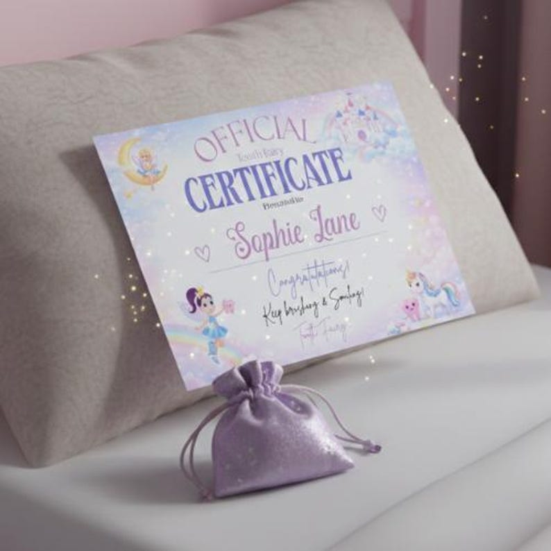 Editable Tooth Fairy Certificate Printable Unicorn First Lost Tooth ...