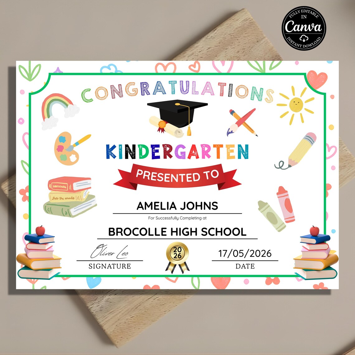 Kindergarten Graduation Certificate Template: Printable Preschool ...