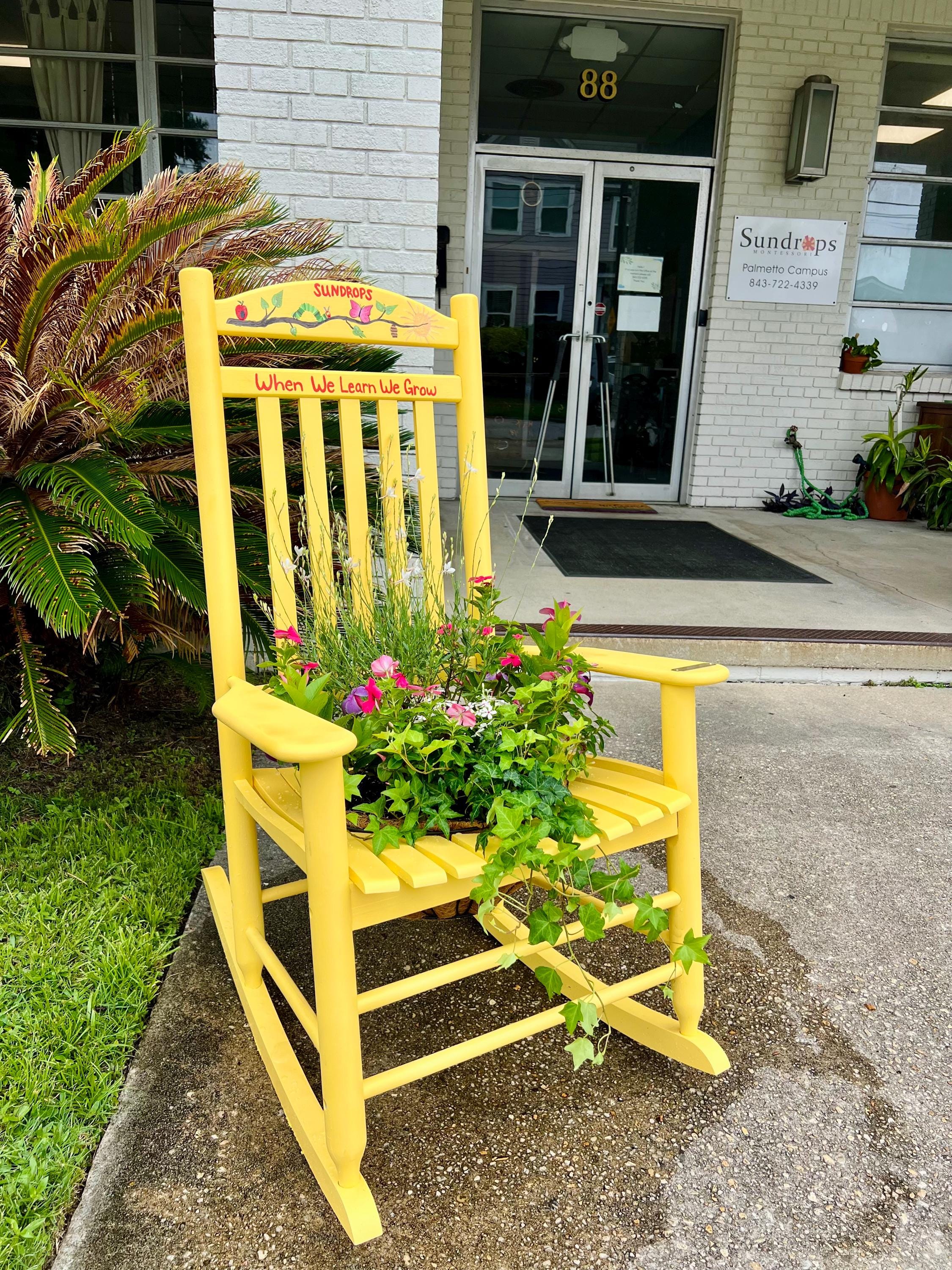 Custom Blooming Chair Planter | Hand-painted Garden Chair ...