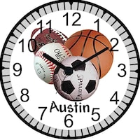 Basketball Vinyl Record Clock, Sport Christmas Gift, Kids Playroom Wall ...