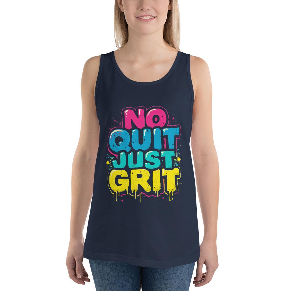 No Quit Just Grit Tank Top – Motivational Inspirational Graphic Gym ...