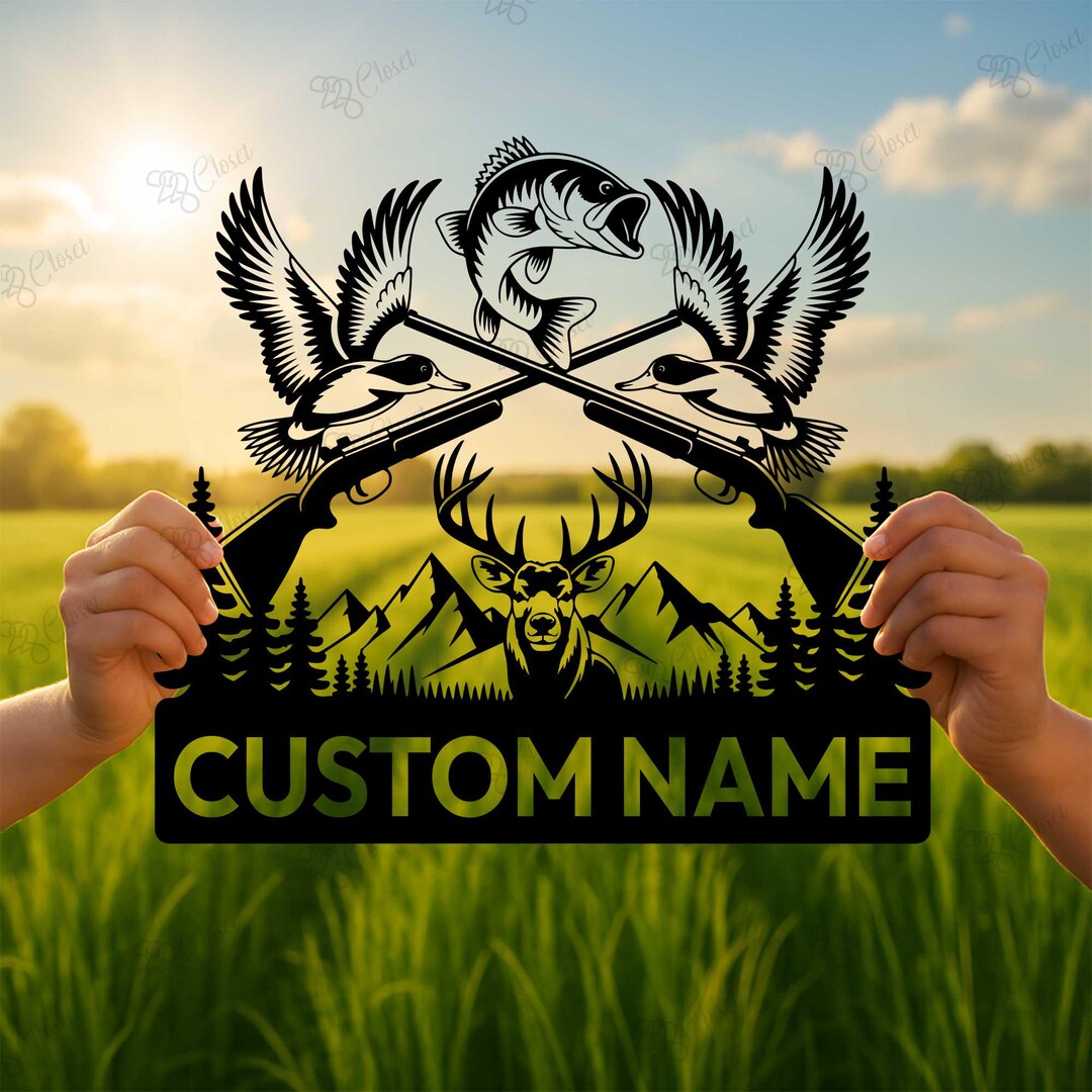 Personalized Hunting Name Sign, Deer Hunting and Fishing Sign, Hunting ...