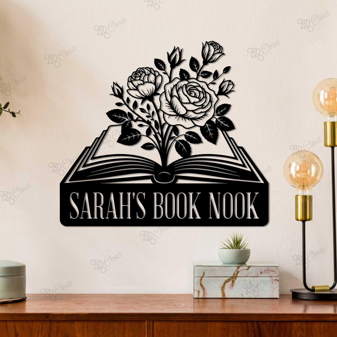 Custom Book Nook Library Sign: Personalized Bookstore Sign - Etsy