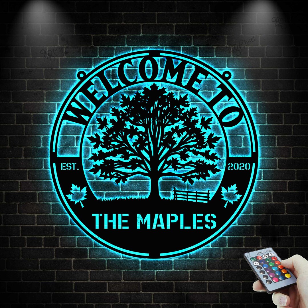 Personalized Maple Tree Metal Sign, Maple Tree Wall Art, Nature Sign ...