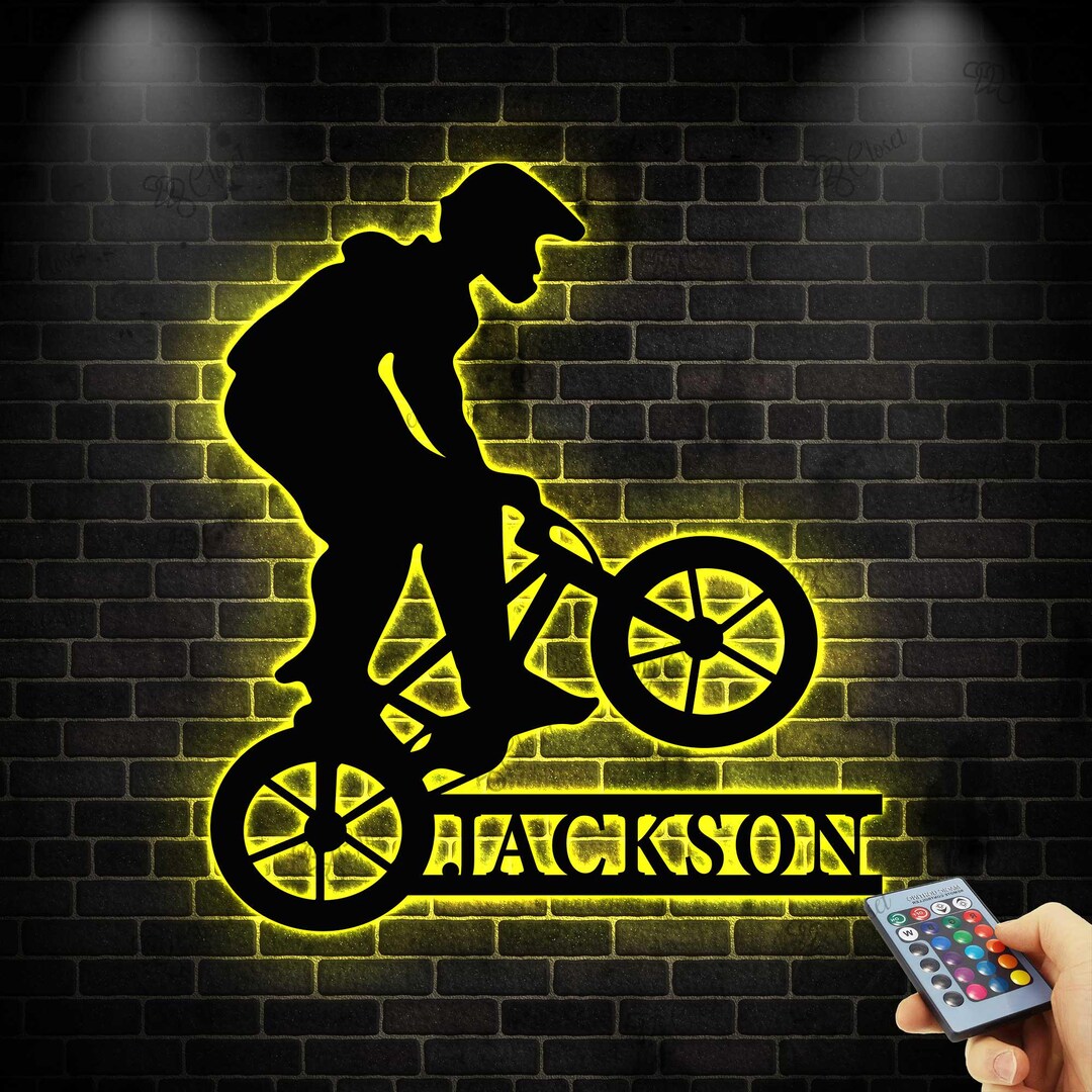 Personalized Bicycle Metal Sign Led Light,metal Garage Sign, Bicycle ...