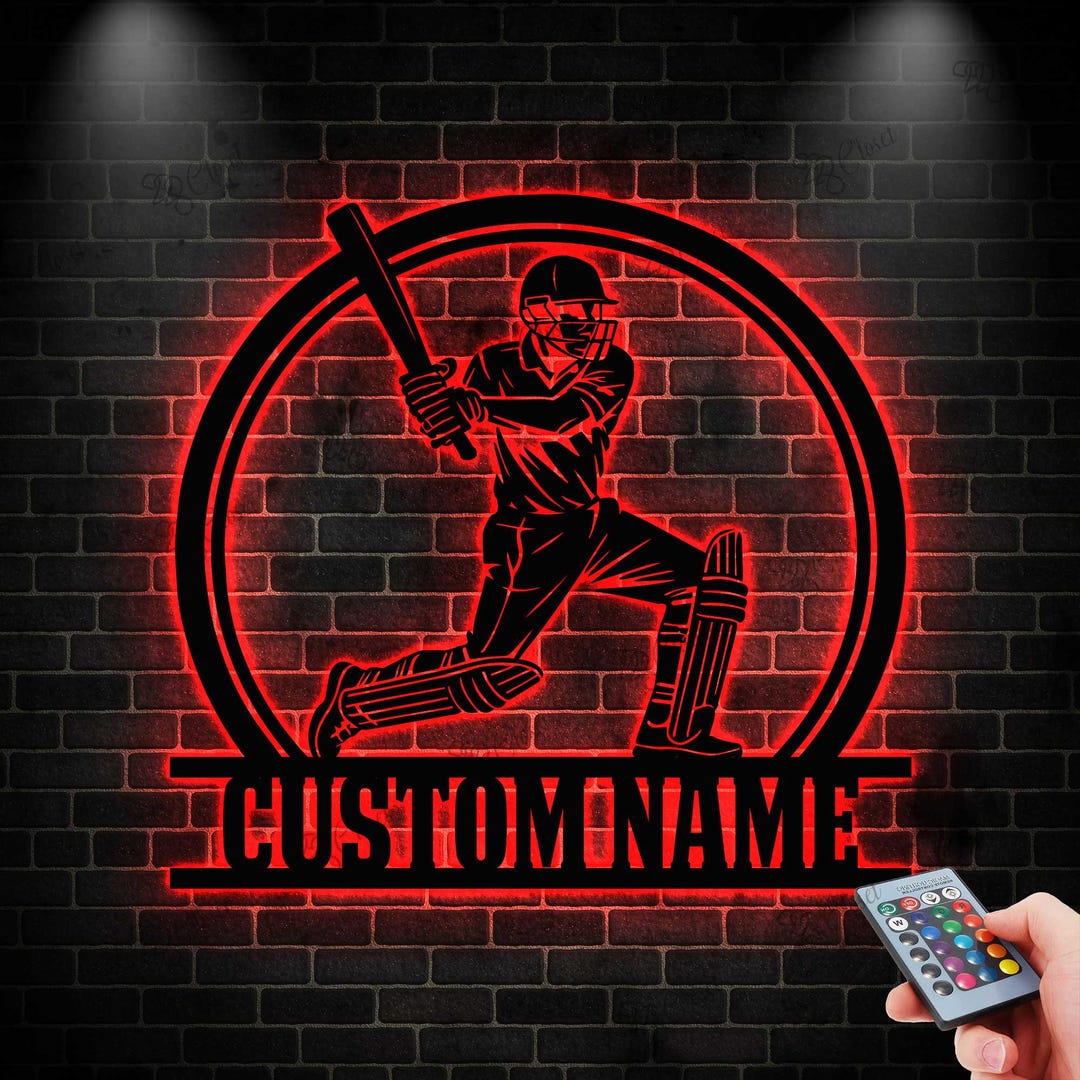 Personalized Cricket Name Sign, Custom Cricket Player Metal Sign, Gift ...