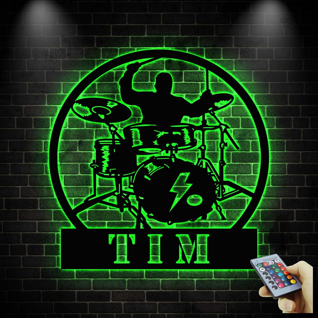 Personalized Drum Player Name Sign,custom Drummer Metal Sign,drummer ...