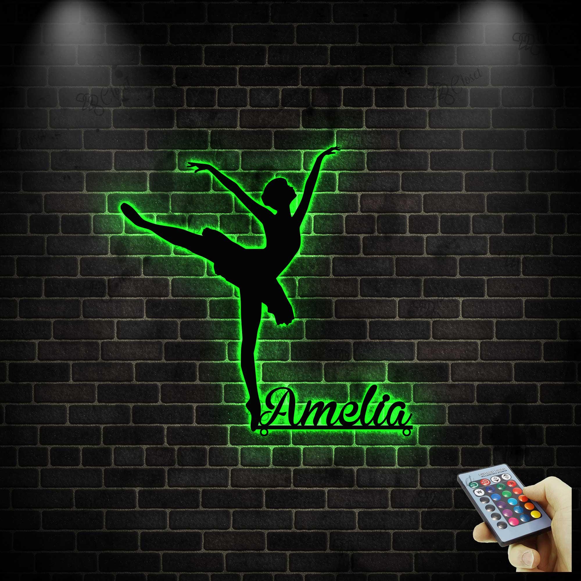 Custom Ballerina Dance Metal Wall Art LED Light,personalized Girl ...